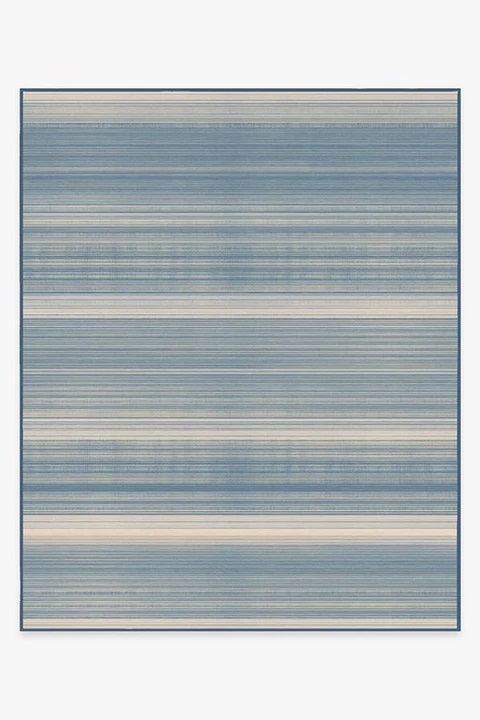 Coastal Linear Stripe Slate Rug-8'x10'