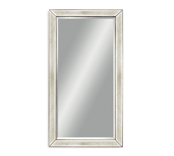 Beveled Glass Beaded Rectangular Mirror Large