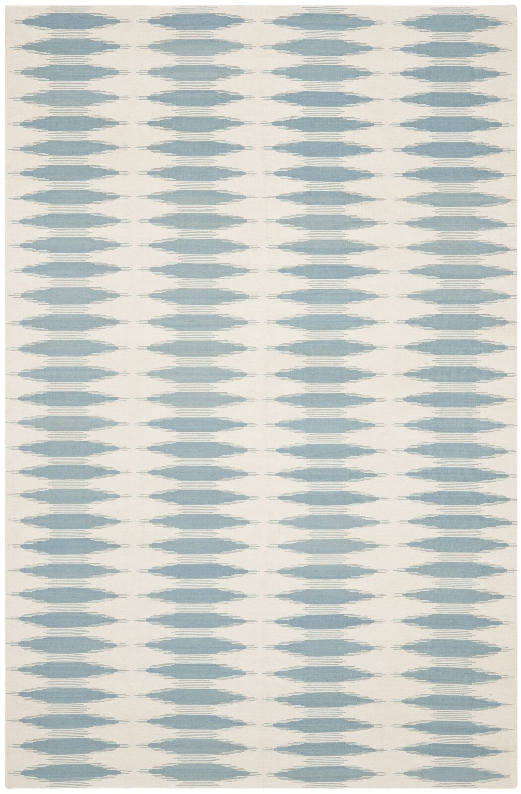 Kilim Geometric Handmade Flatweave Wool BlueIvory Area Rug