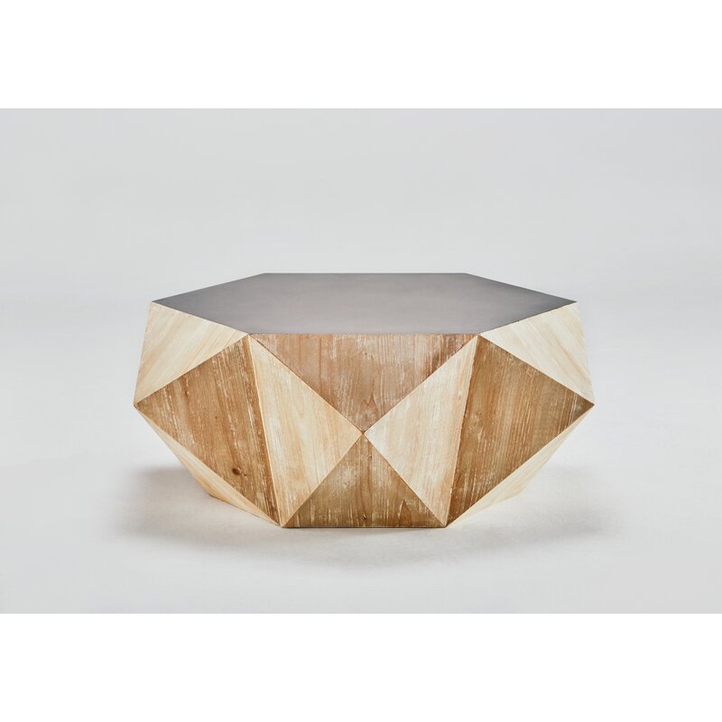 RAYMUNDO SOLID WOOD PEDESTAL COFFEE TABLE