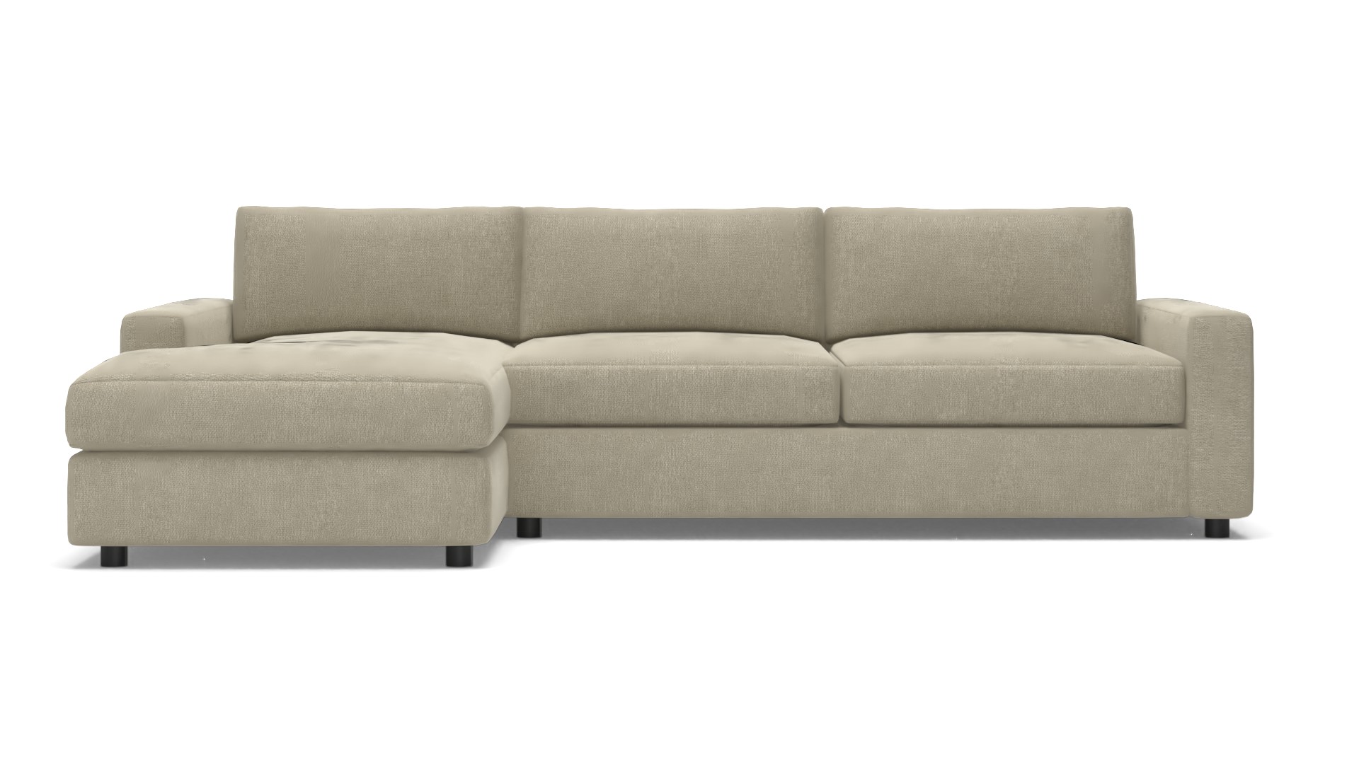 Urban Sectional Set 02 - Distressed Velvet - Sand