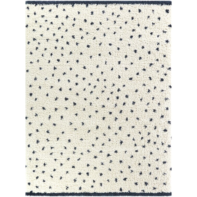 Thyri Polka Dots White Area Rug 7'10" x 10'