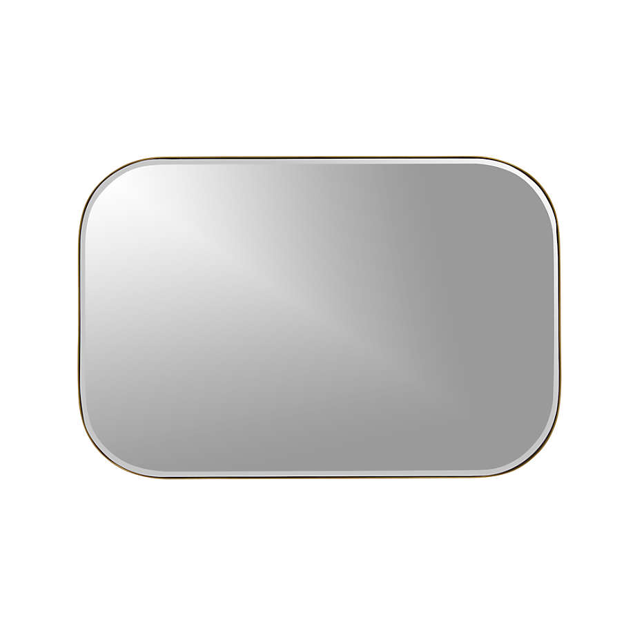 Edge Brass Rounded Rectangle Mirror