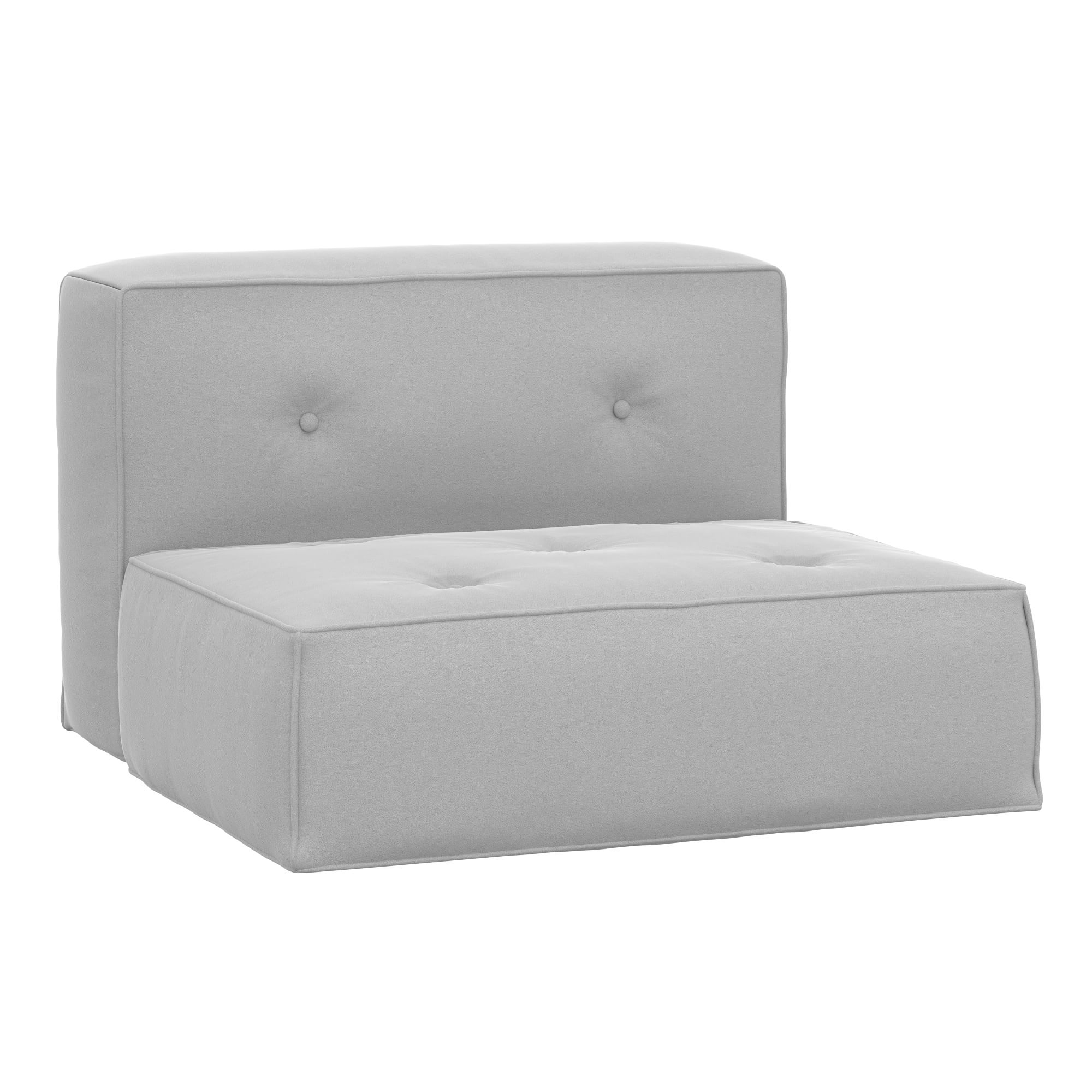 Cushy Piped Trim Sectional Armless Chair