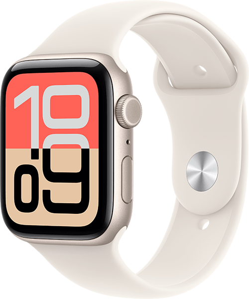 Apple Watch SE 3 (44mm) in Starlight Alum / Starlight Sport Band - S ...