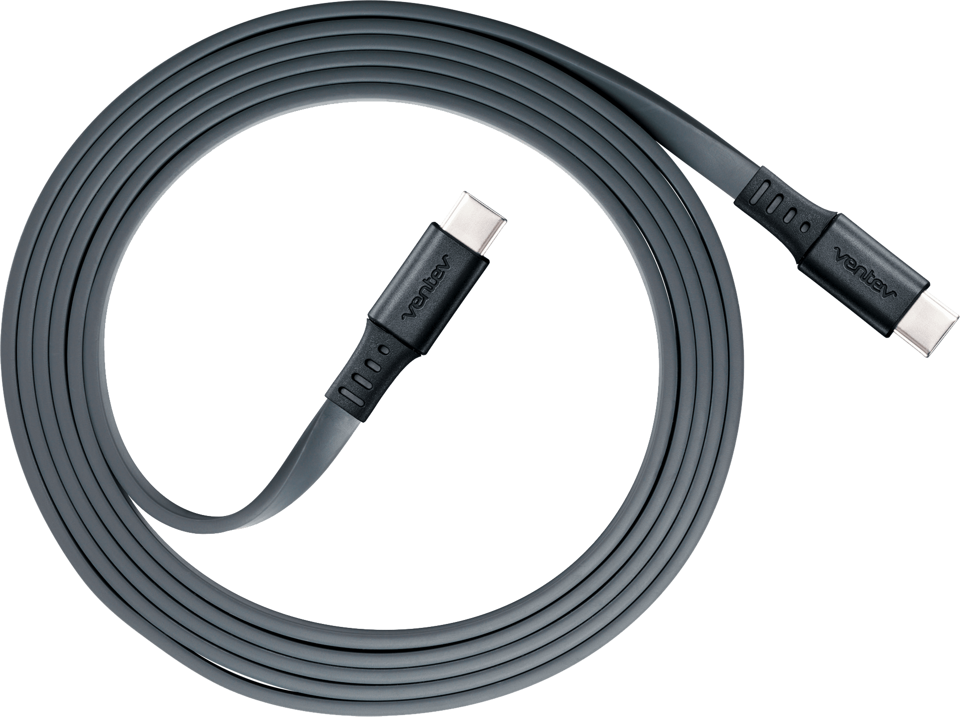 Ventev Chargesync USB-C to USB-C 2.0 Flat Cable (6ft) in Gray ...