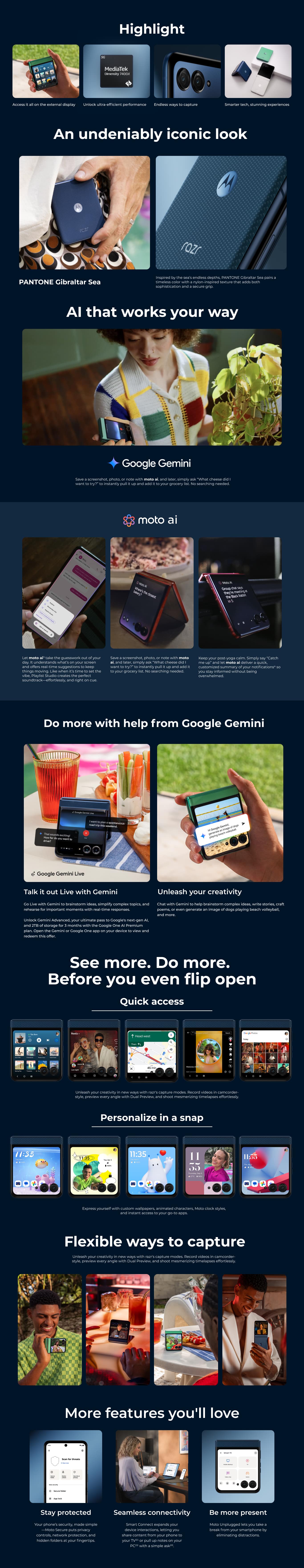 Motorola motorola razr - 2025 in PANTONE Gibraltar Sea | Spectrum Mobile