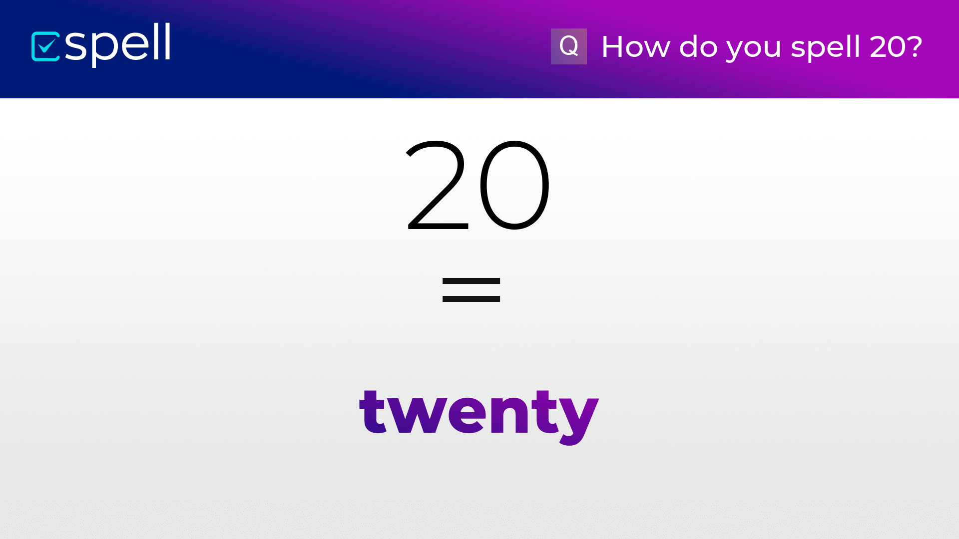 20 In Words How To Spell The Number 20 In English