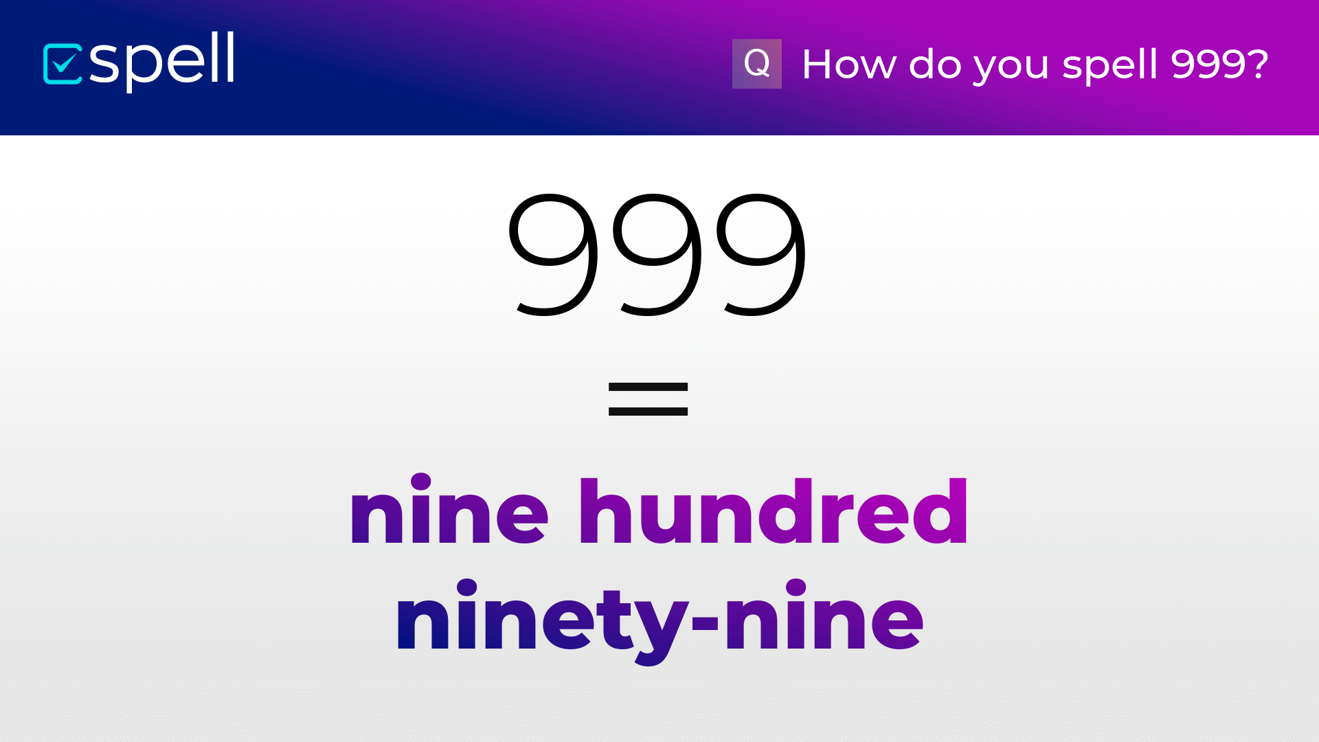 999 In Words How To Spell The Number 999 In English 999 In Words How To Spell The Number 999 In English