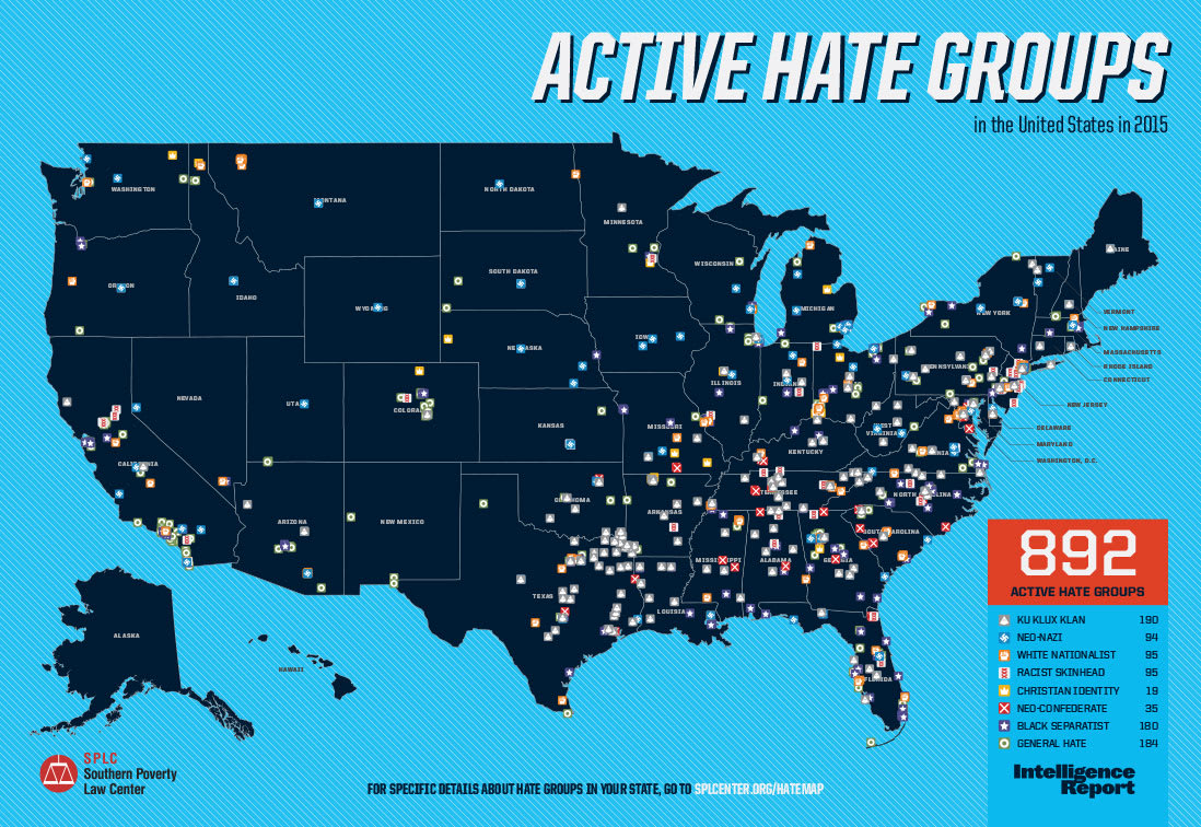 Active Hate Groups in the United States in 2015