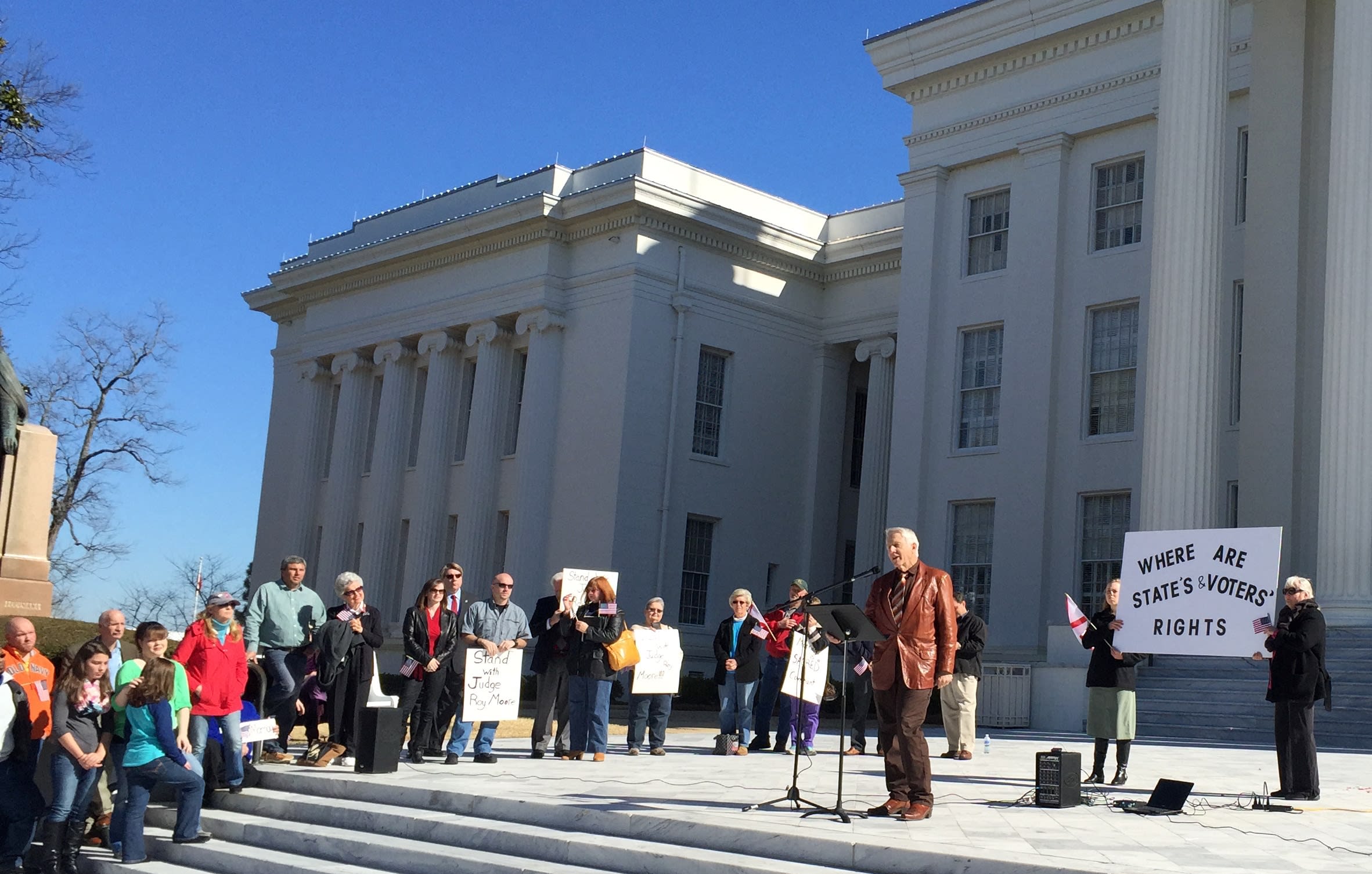 Opponents of Same-Sex Marriage Protest on Steps of Alabama Capitol