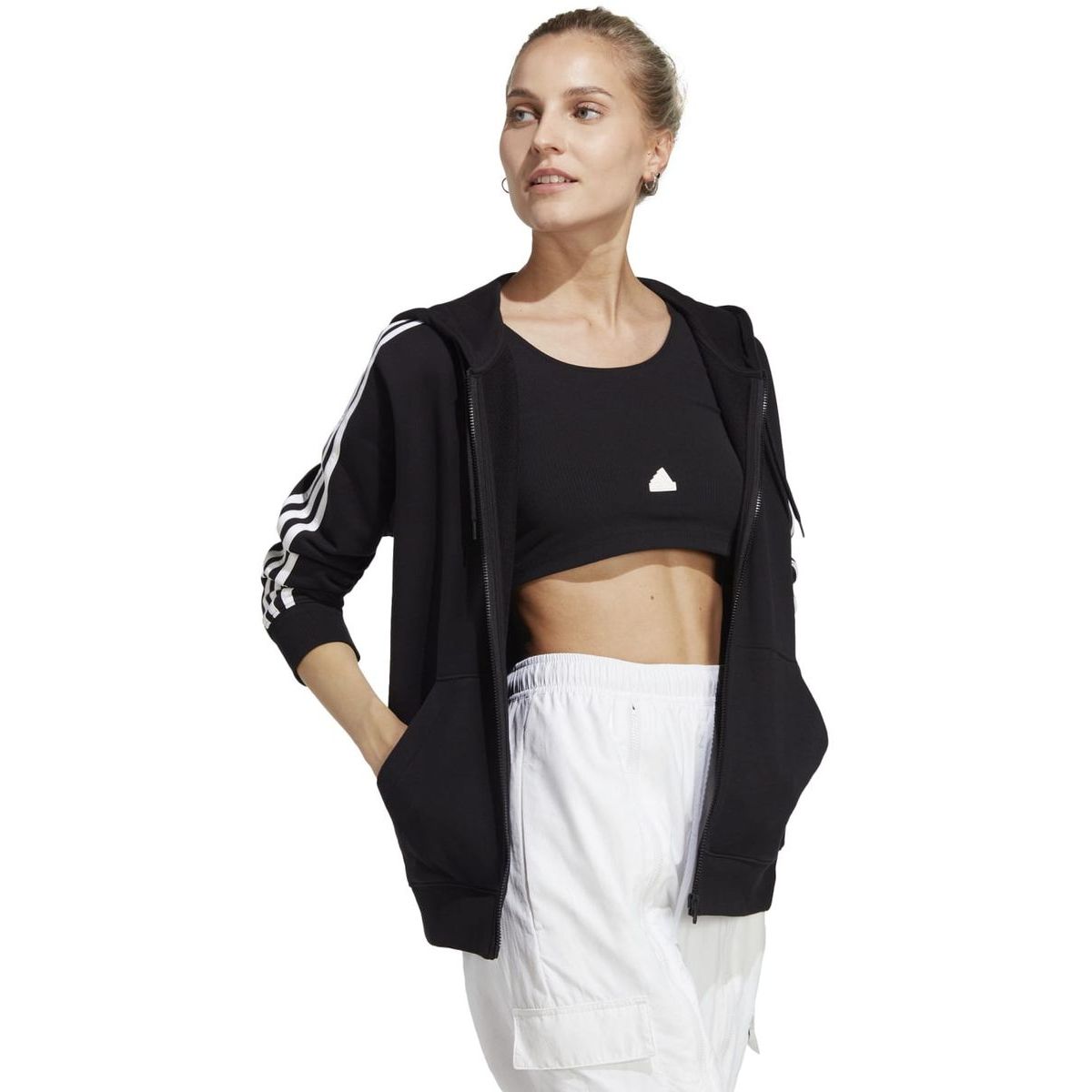 Adidas Essentials 3-Streifen French Terry Regular Kapuzenjacke Damen ...