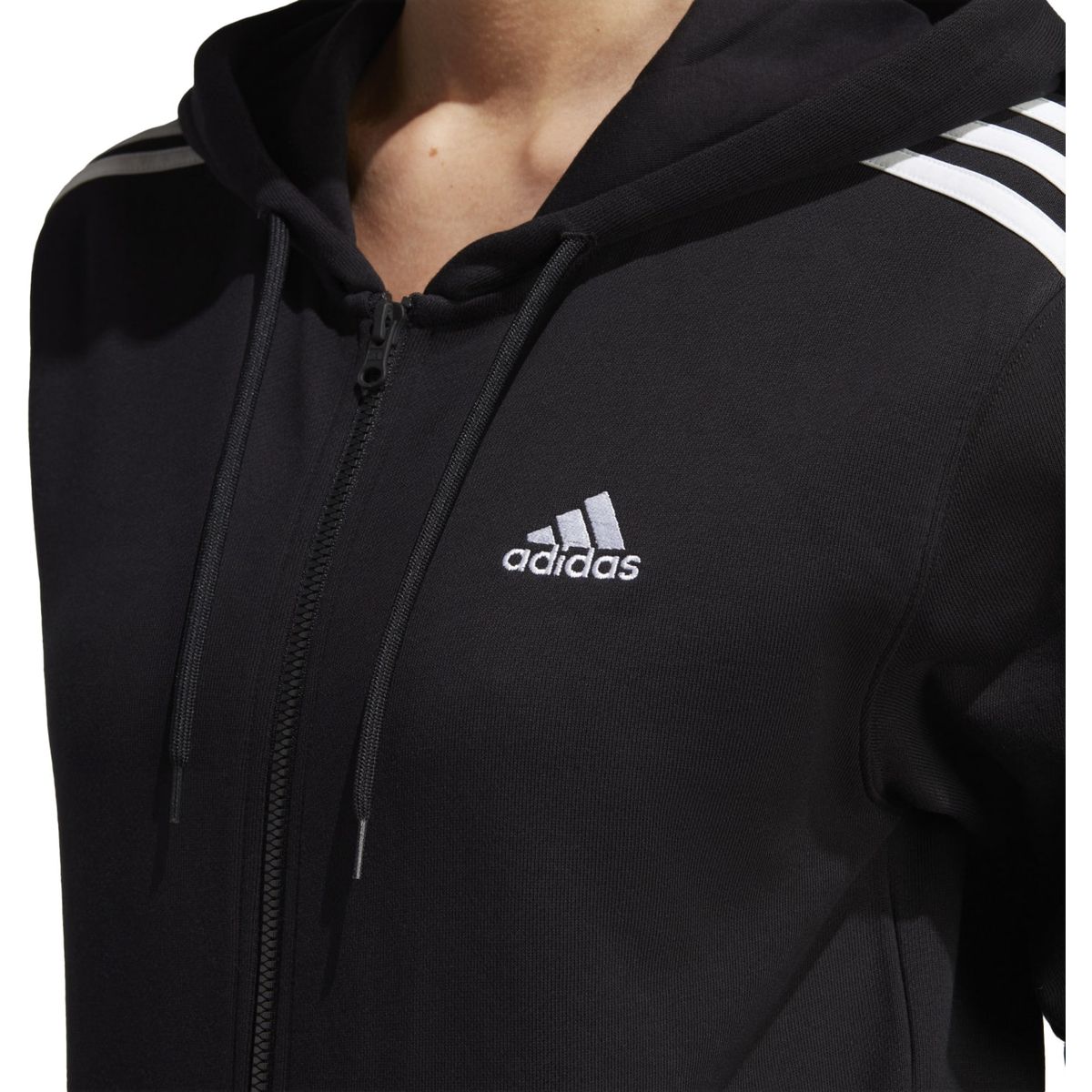 Adidas Essentials 3-Streifen French Terry Regular Kapuzenjacke Damen ...