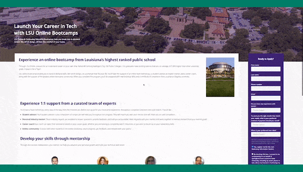 Microsite design and build