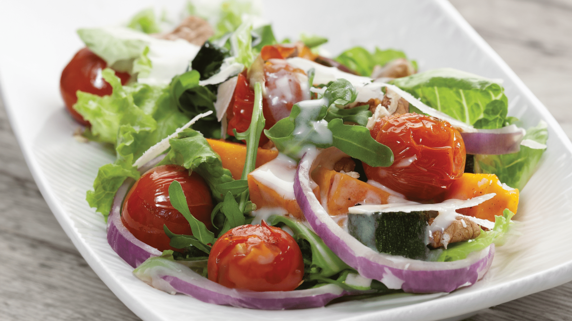 Roasted Vegetable and Rocket Salad Recipe | Spur Sauces