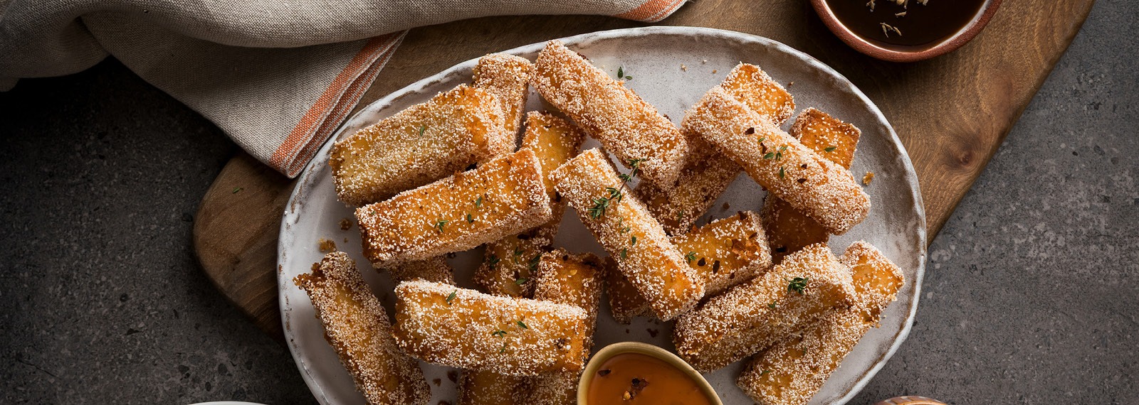 Cheesy Mielie Pap Chips with Spur Sauce Dips Recipe | Spur Sauces