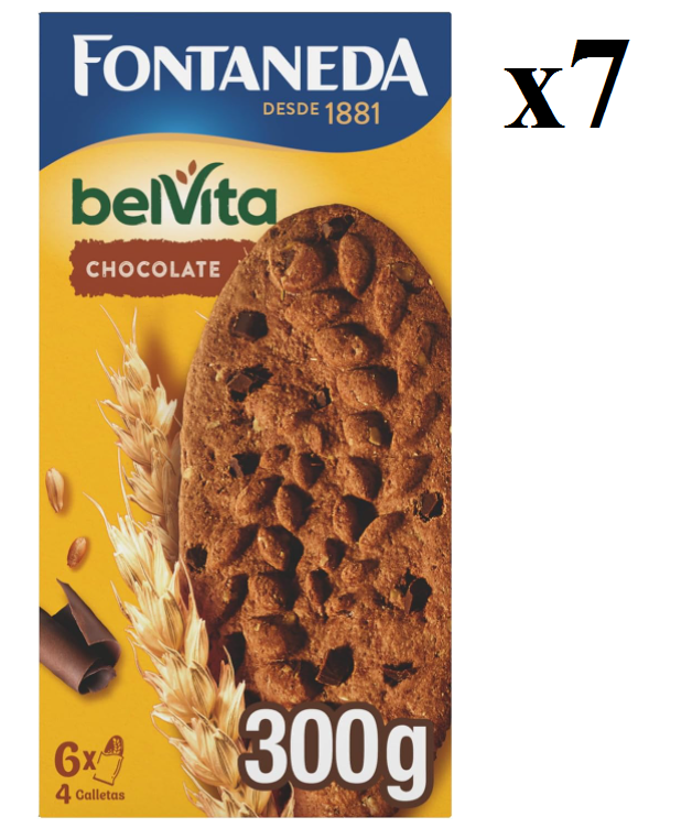 7 Paquetes de Galletas de cereales con chocolate Belvita Fontaneda 300 ...