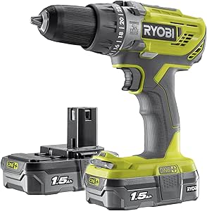 RYOBI 18V ONE+ Cordless Combi Drill Starter Kit – £69.67 (2×1.5Ah ...
