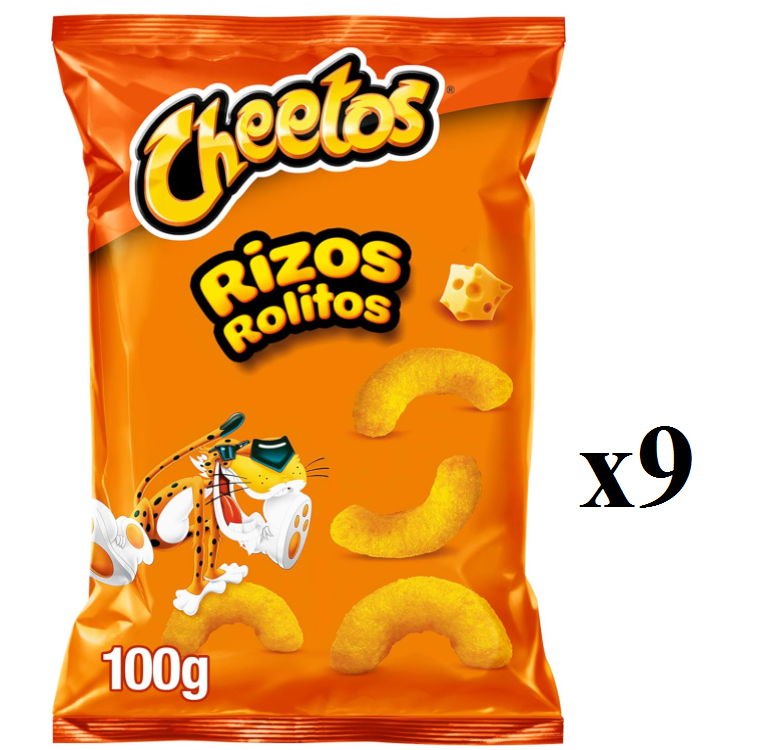 9 Bolsas de Cheetos Snack Rizos sabor a queso bolsa 100 g por 10.3€