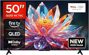 TCL 50T6C-UK 50” QLED 4K HDR Smart TV – Fire TV, Dolby Vision & Atmos ...