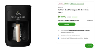 Cafetera Beautiful Programable 14 Tazas por $589 | Descuento Bodega Aurrera