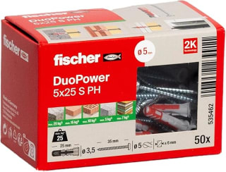 Fischer DuoPower Wall Plugs and Screws Set 100 Piece Amazon Deal