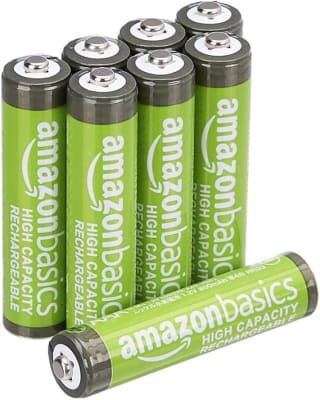 Amazon Basics 8-Pack AAA Rechargeable NiMH Batteries – 850mAh, Pre ...