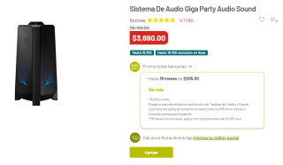 Sistema De Audio Giga Party a $3,690 en Soriana