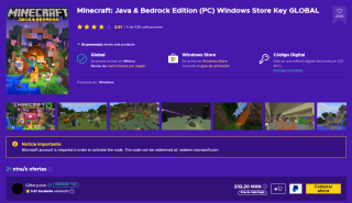 Minecraft: Java & Bedrock Edition (PC) por $266 en Eneba
