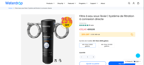 Filtre à eau sous l'évier à Système de filtration à connexion directe à ...