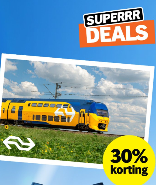 30% korting op een Ns treinkaartje daluren via de AH voordeelshop