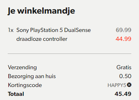 Sony PlayStation 5 PS5 DualSense controller voor €44,99 dmv code bij ...