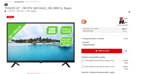 Televisión 32 pulgadas OK OTV 32H-5022C por 99€