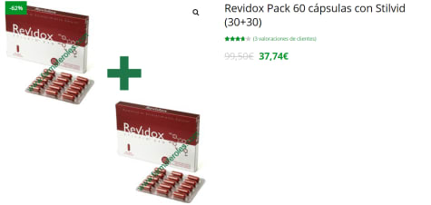 Revidox Pack 2x30 cápsulas con Stilvid por 37.74€ en Farmaferoles