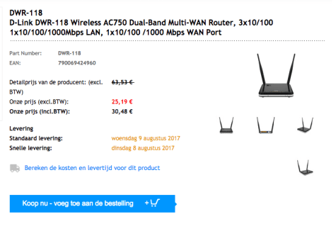 Draadloze Router D-Link DWR-118 Wi-Fi Ethernet LAN Dual-band Zwart ...