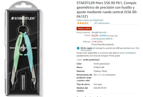 Compás geométrico de precisión con husillo por 8,62€