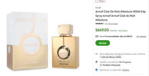 Perfume Milestone por $669 en Bodega Aurrerá