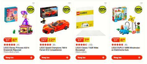Alle LEGO 25% extra kassa korting bij Kruidvat