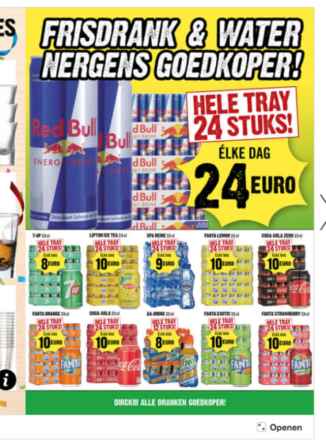 24 blikjes frisdrank voor €10
