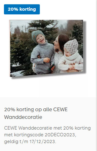 20% korting op alle CEWE wantdecoratie bij Kruidvat