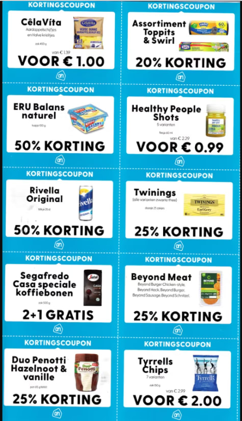 Diverse kortingscoupons Albert Heijn voor september 2023
