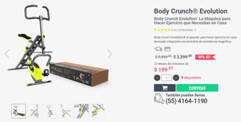 Body Crunch Evolution por $2,400 en Inova