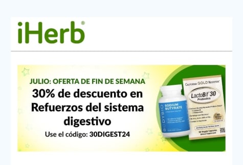 -30% Refuerzo sistema digestivo en iHerb.