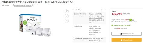 Adaptador Powerline Devolo Magic 1 Mini Wi-Fi Multiroom Kit por 139.99 ...