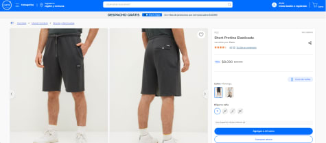 Short Fes con pretina elasticada para hombre por $8.090