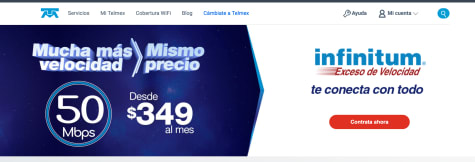 Paquete Telmex 50 MB por $349