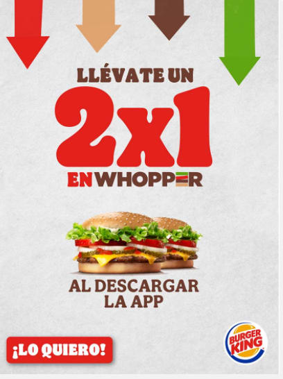 Llévate un 2x1 en Whopper