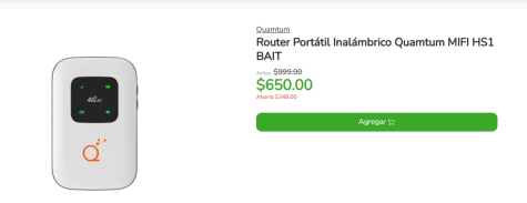Router Portátil Inalámbrico Quamtum MIFI HS1 BAIT por $650 en Bodega ...