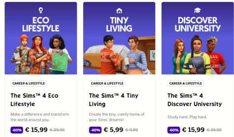 Tot 60% korting op Sims 4 uitbreidingen bij EA