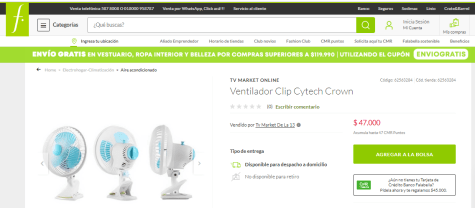 Ventilador Clip Cytech Crown por $47.000